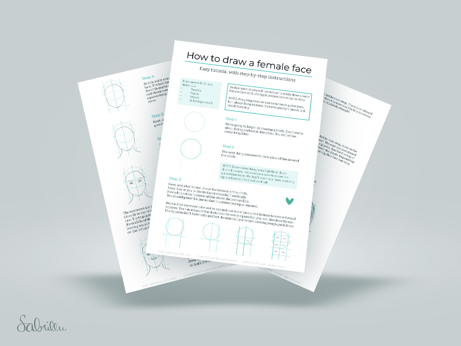 How to draw a beautiful female face | Step-by-step | Draw with Sabrillu